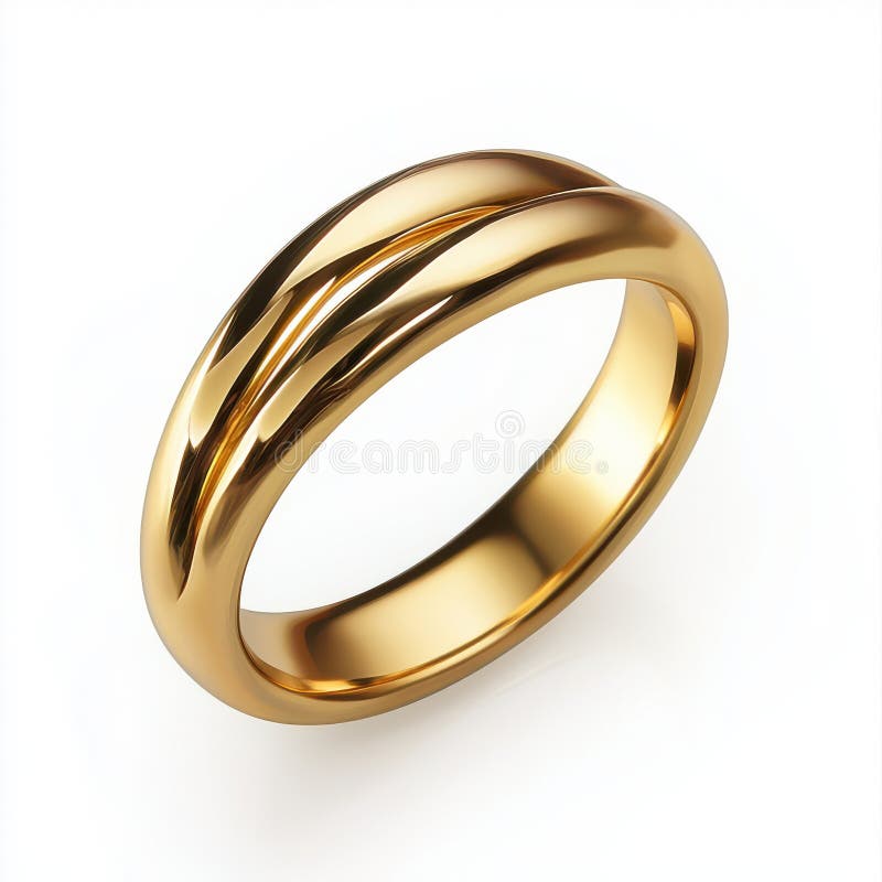 Gold Promise Ring Isolated on White Background Stock Illustration ...