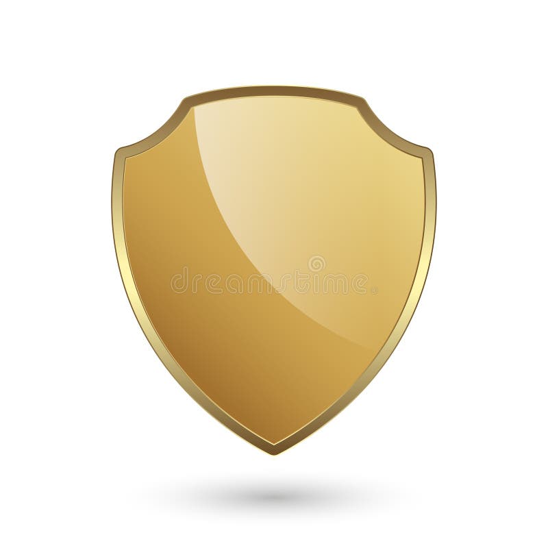 Gold Shield Icon Vector Design Stock Illustration - Illustration of ...