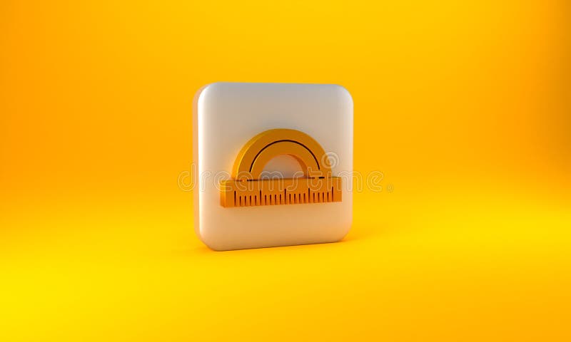 Gold Protractor Grid for Measuring Degrees Icon Isolated on Yellow ... Gold Protractor Grid for Measuring Degrees Icon Isolated on Yellow ...