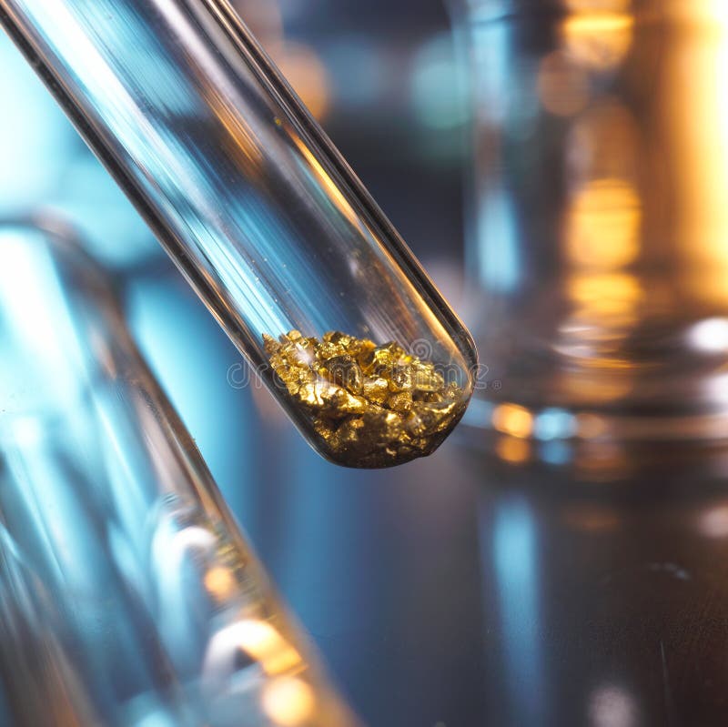 Gold Purification in Test Tube Stock Photo - Image of experiment ...