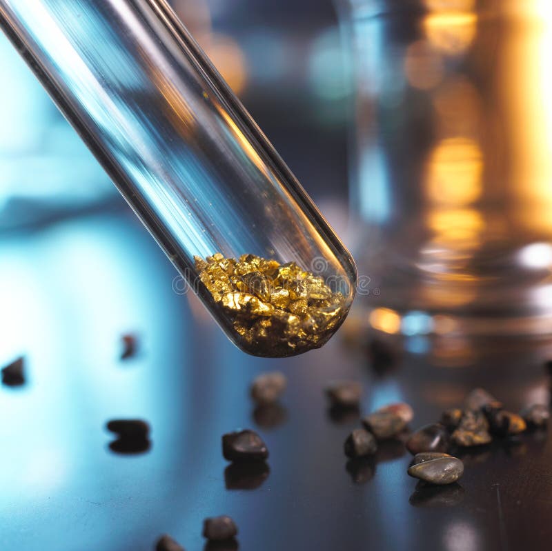 Gold Purification in Test Tube Stock Photo - Image of purify ...