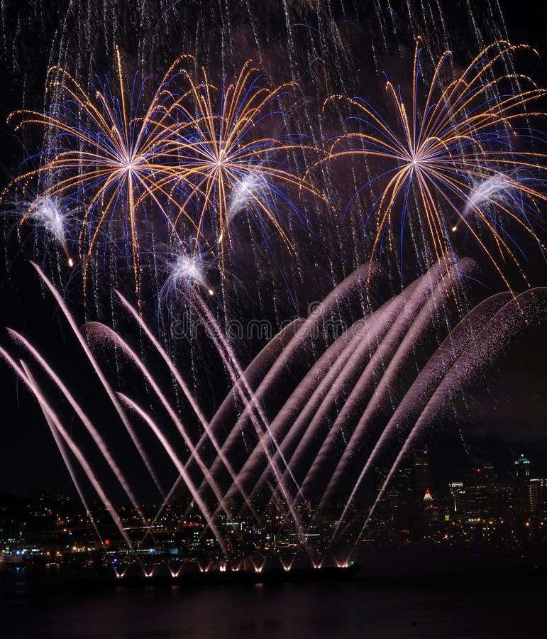 Gold And Purple Fireworks Picture. Image: 2733836