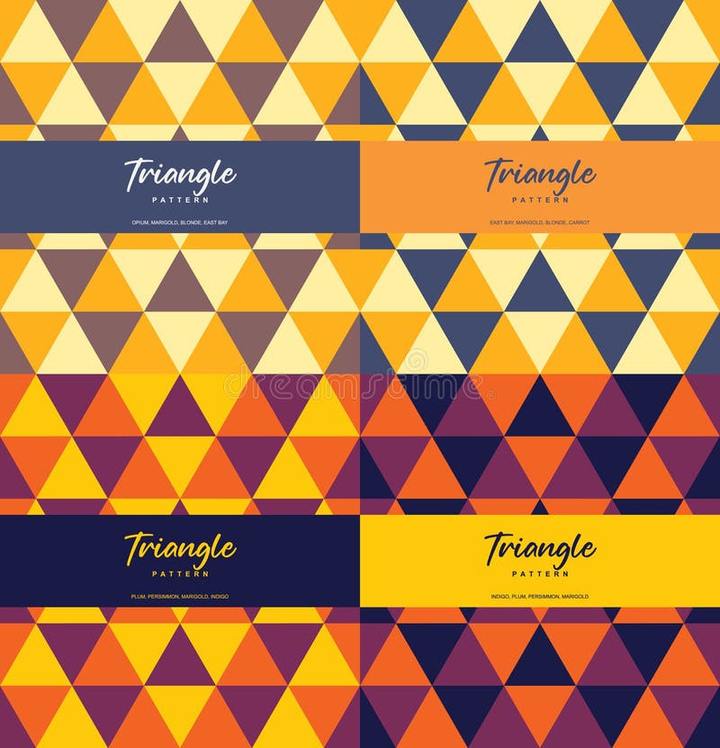 Gold and Purple Triangular Patterns - Four-Pack Stock Vector ...