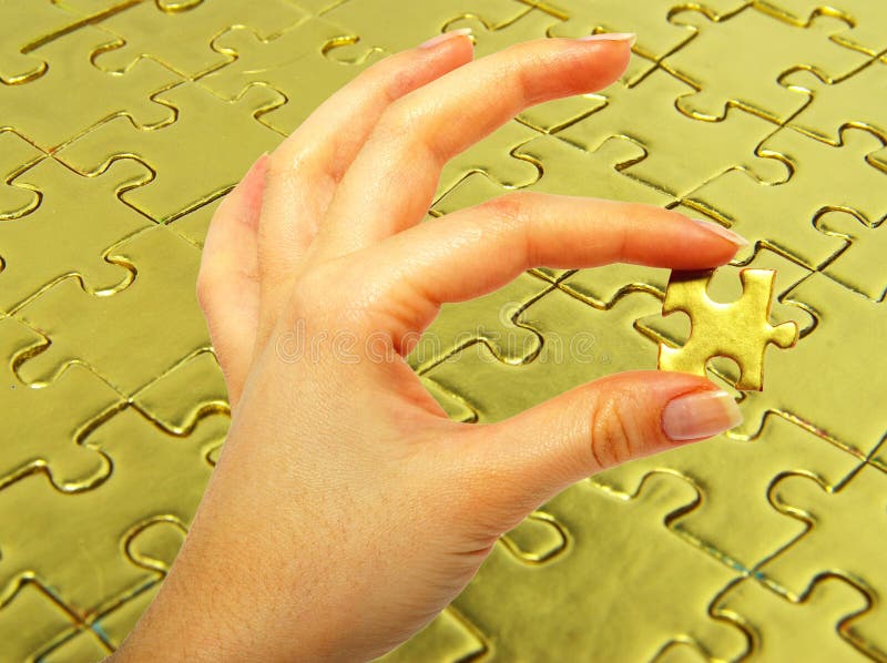 Gold puzzle stock photo. Image of perspective, knowledge - 8810042