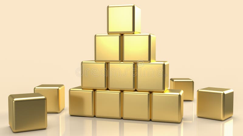 The Gold Pyramid for Abstract Background Concept 3d Rendering Stock ...