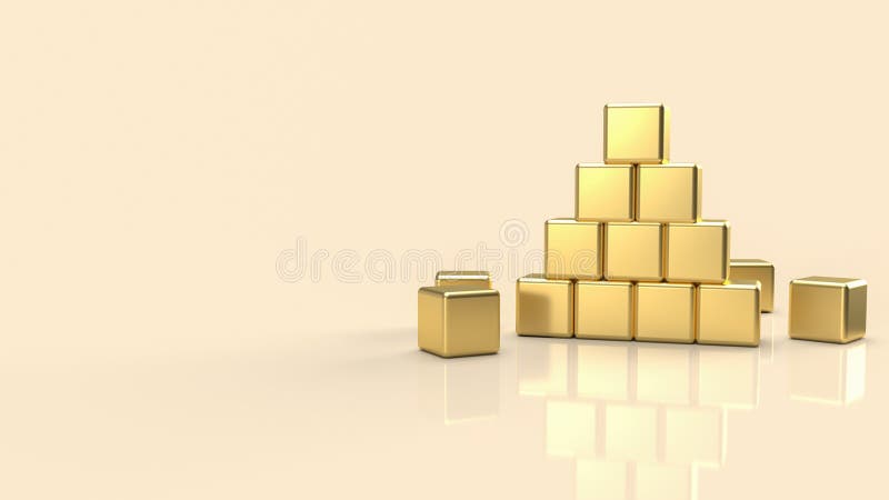 The Gold Pyramid for Abstract Background Concept 3d Rendering Stock ...