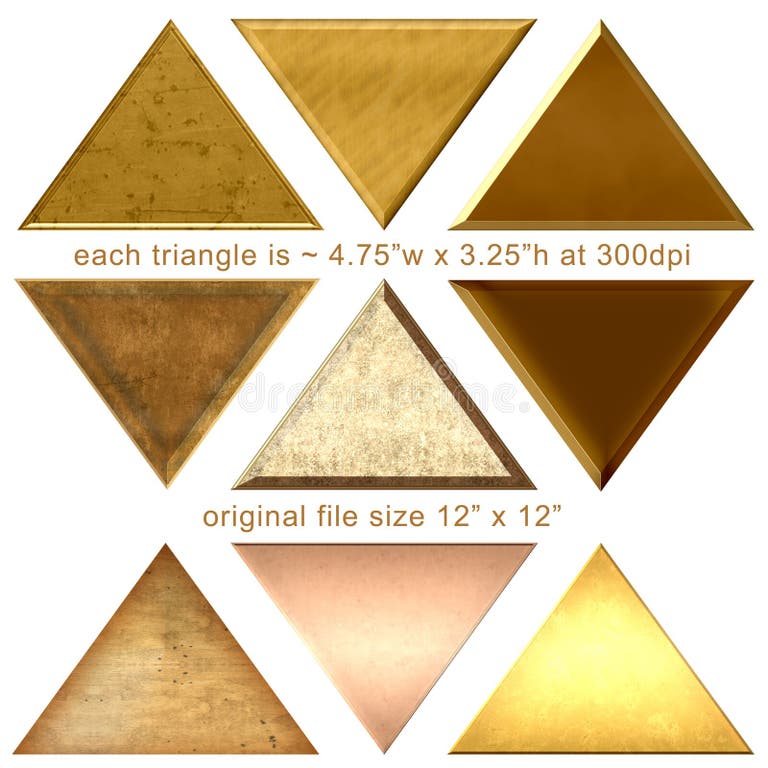 9 Gold Pyramids Triangle Shapes Stock Illustration - Illustration of ...