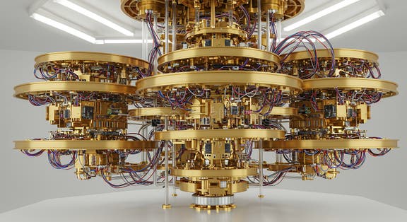 Gold Quantum Computer: Futuristic Technology, Artificial Intelligence, Quantum Computing ...