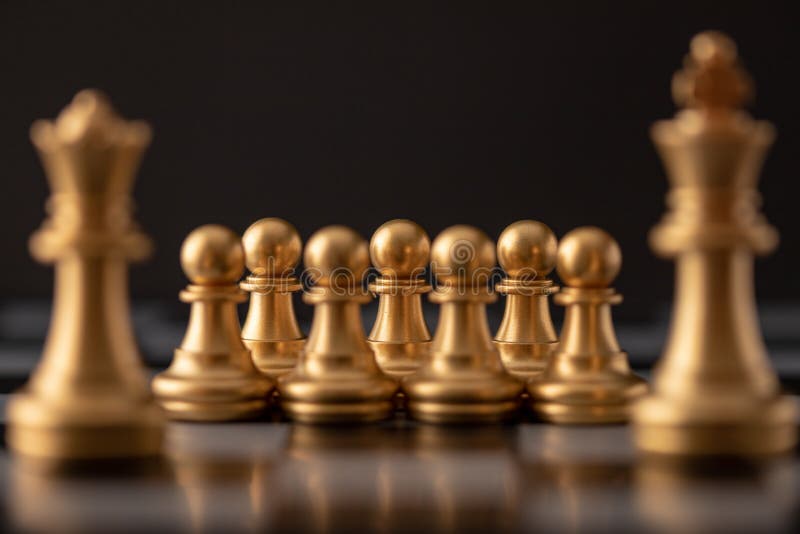 The Gold Queen Chess Set on Board is Located Stock Image - Image of ...