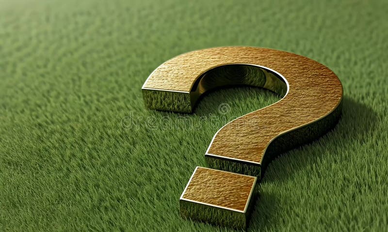 Gold Question Mark on Green Grass Stock Video - Video of reflection ...