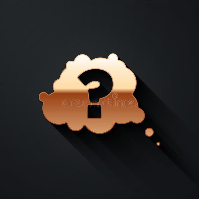 Gold Question Mark Icon Isolated on Black Background. FAQ Sign. Copy ...