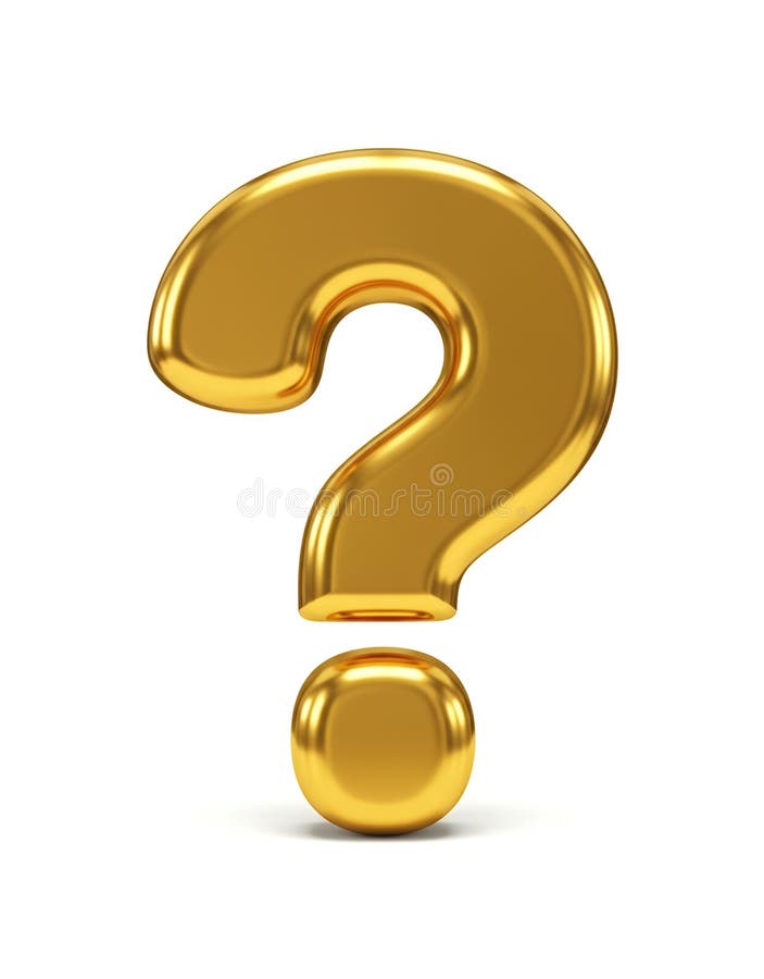 Gold Question Mark , Isolated on White Stock Illustration ...