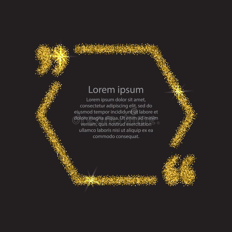 Gold Quotation Mark Speech Bubble. Stock Vector - Illustration of ...