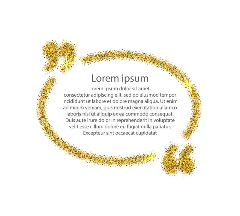 Gold Quotation Mark Speech Bubble. Stock Vector - Illustration of ...