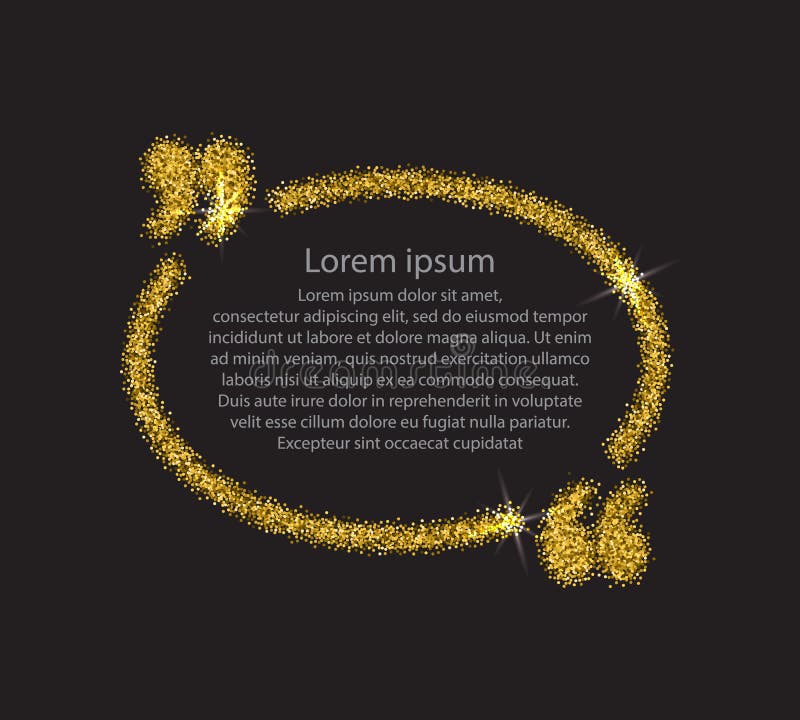 Gold Quotation Mark Speech Bubble. Stock Vector - Illustration of label ...