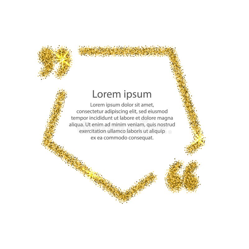 Gold Quotation Mark Speech Bubble. Stock Vector - Illustration of ...