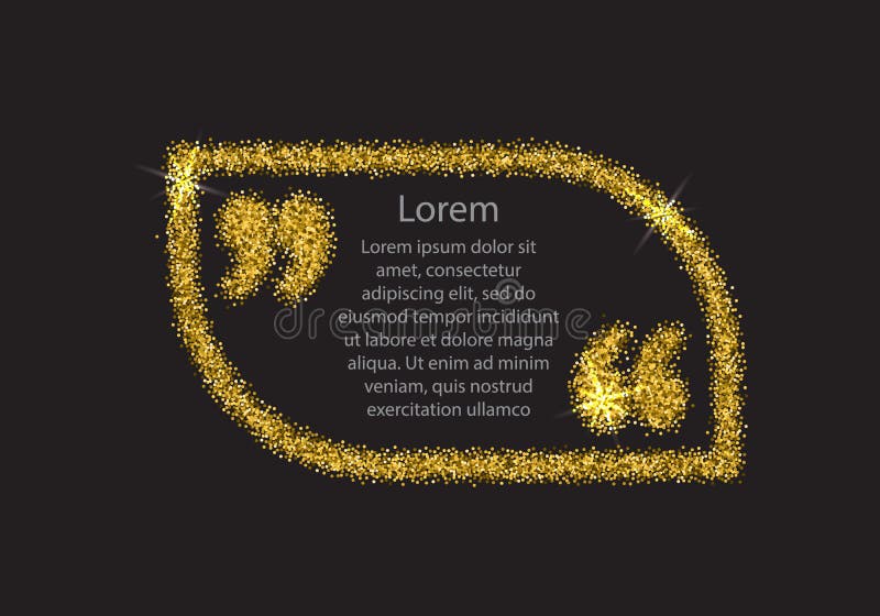 Gold Quotation Mark Speech Bubble. Stock Vector - Illustration of ...