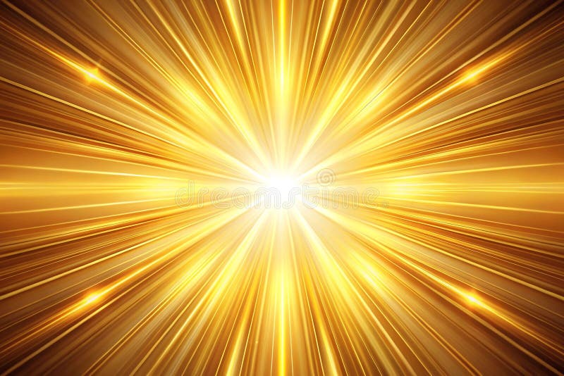 Gold Radial Burst, Bright Center, Abstract Background Stock ...