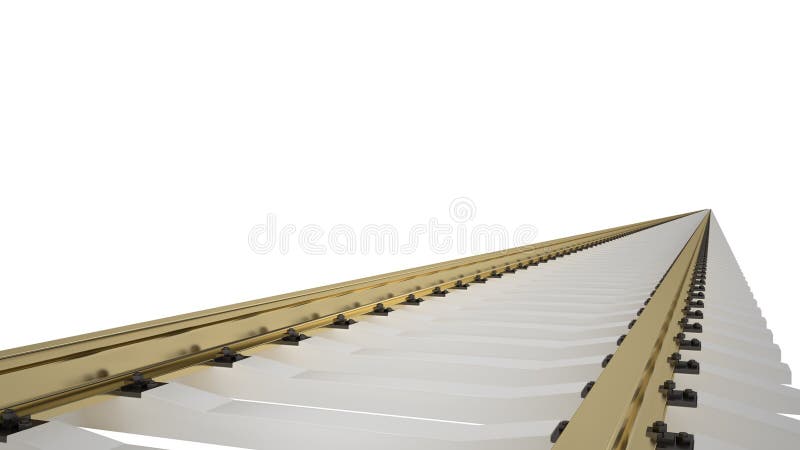 Gold Rail Isolated on White Background, 3D Rendering. 3D Illustration ...