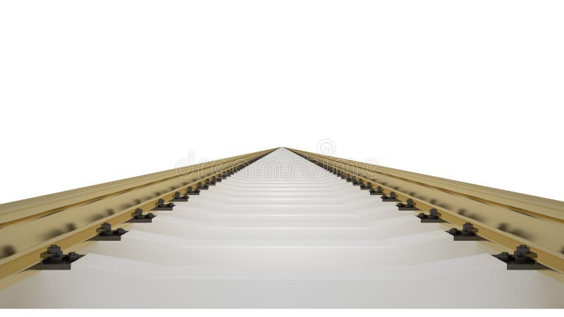 Gold Rail Isolated on White Background, 3D Rendering. 3D Illustration ...