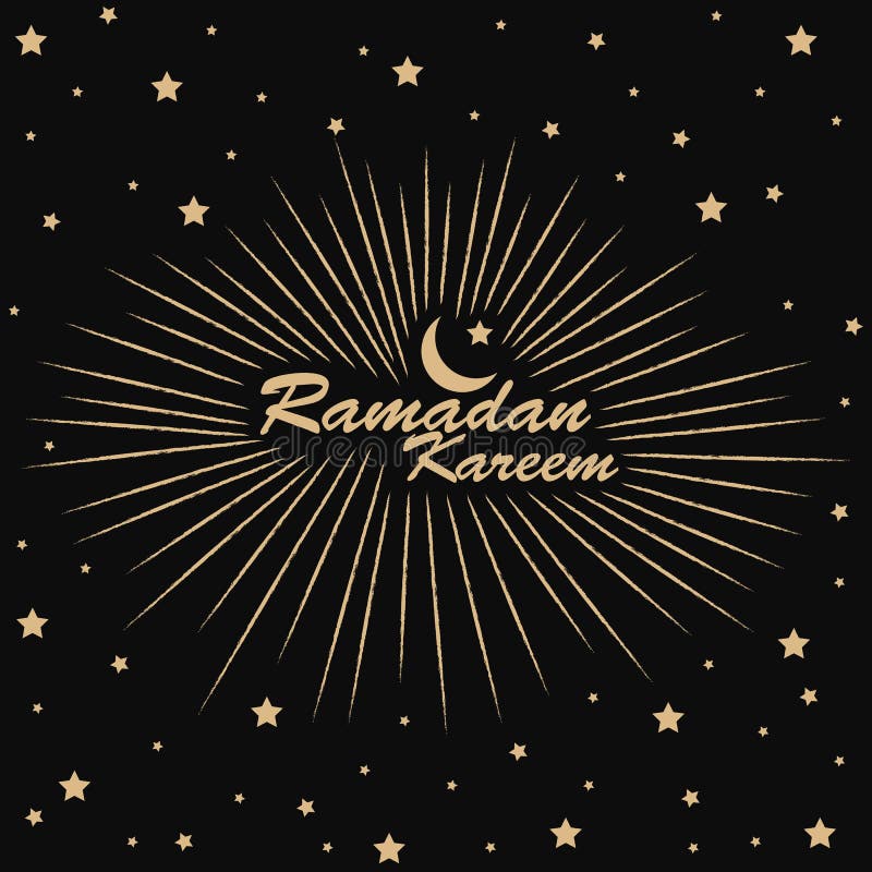 Gold Ramadan Kareem Retro Design Stock Vector - Illustration of kareem ...