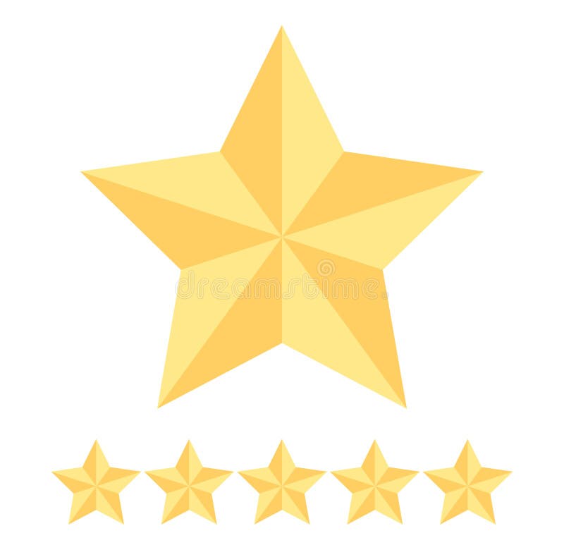 Gold Rating Star Vector Icon Stock Vector - Illustration of rated ...
