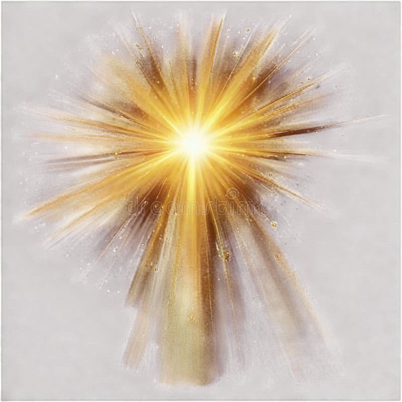 Gold Rays Light Effect on a Transparent Background Stock Photo ...