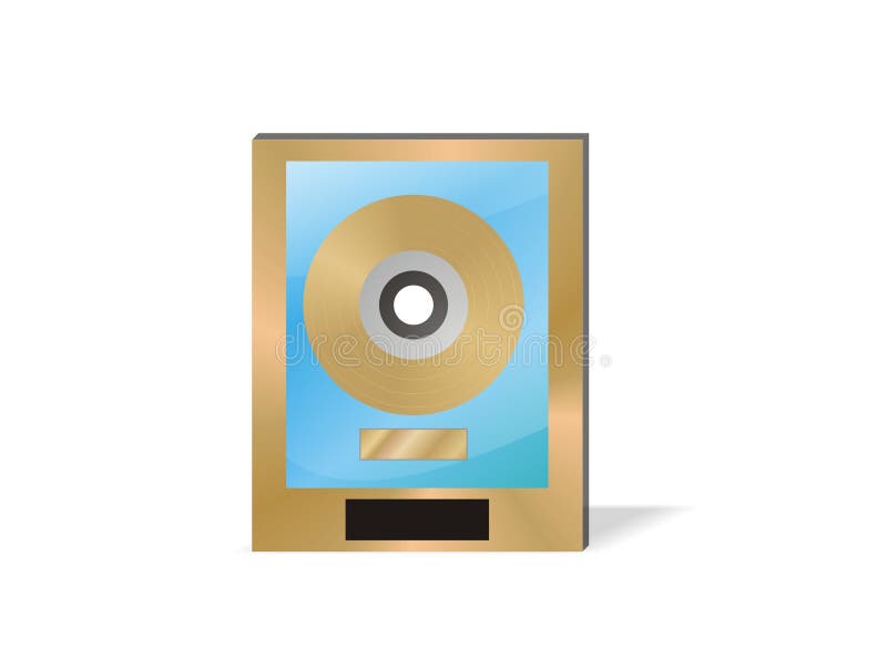 Gold Record Music Disc Award. Stock Illustration - Illustration of ...