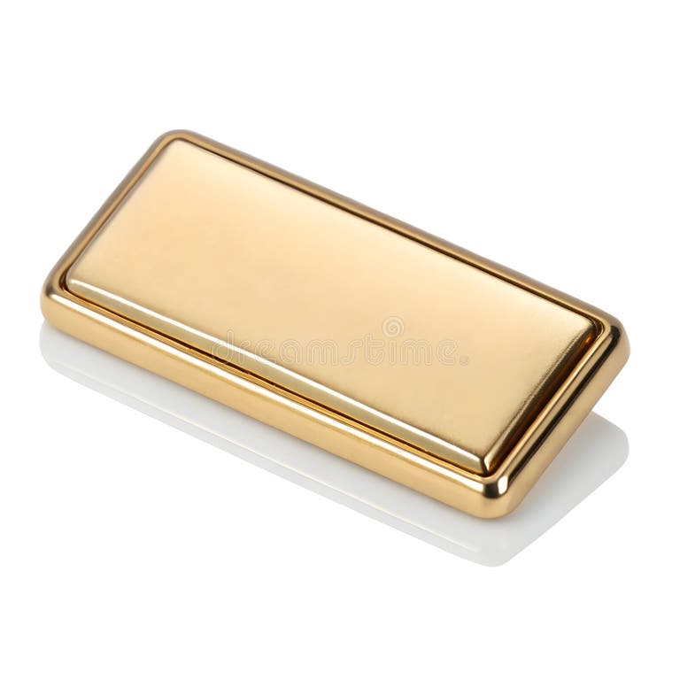 Gold Rectangle Button Isolated Stock Illustration - Illustration of ...