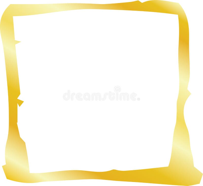 Gold Rectangle Drawn with Rough Lines Stock Illustration - Illustration ...