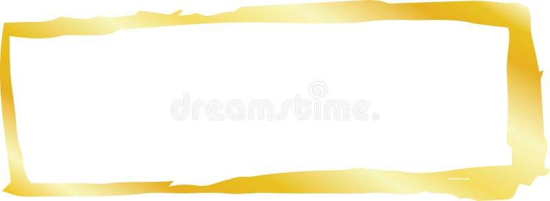 Gold Rectangle Drawn with Rough Lines Stock Illustration - Illustration ...