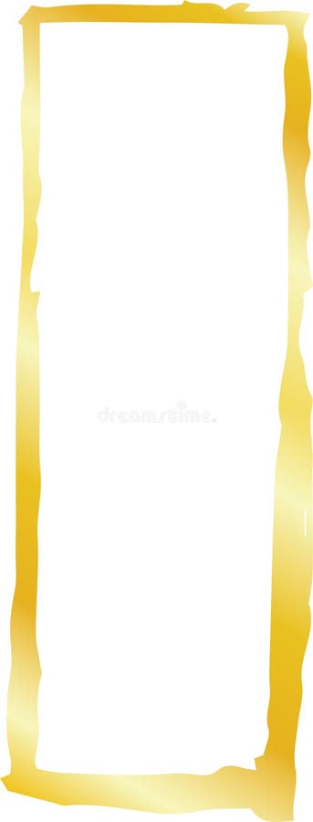 Gold Rectangle Drawn with Rough Lines Stock Illustration - Illustration ...
