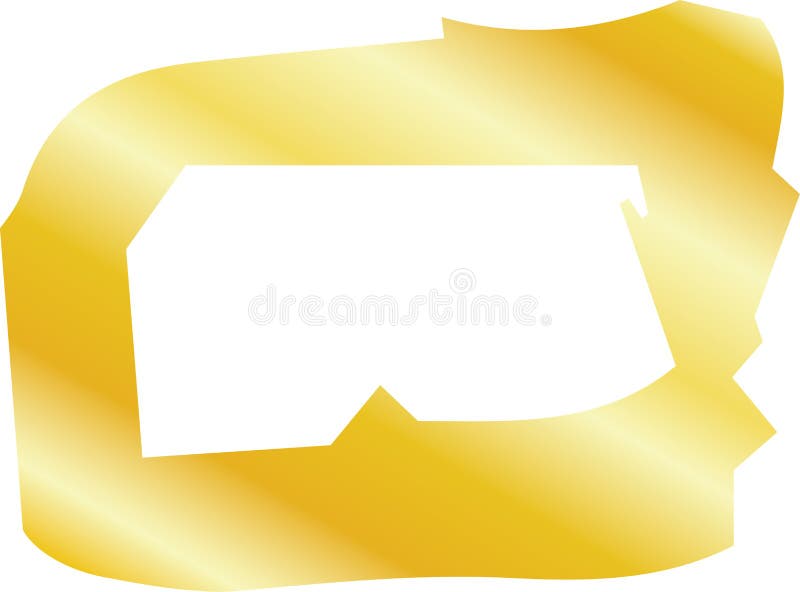 Gold Rectangle Drawn with Rough Lines Stock Illustration - Illustration ...