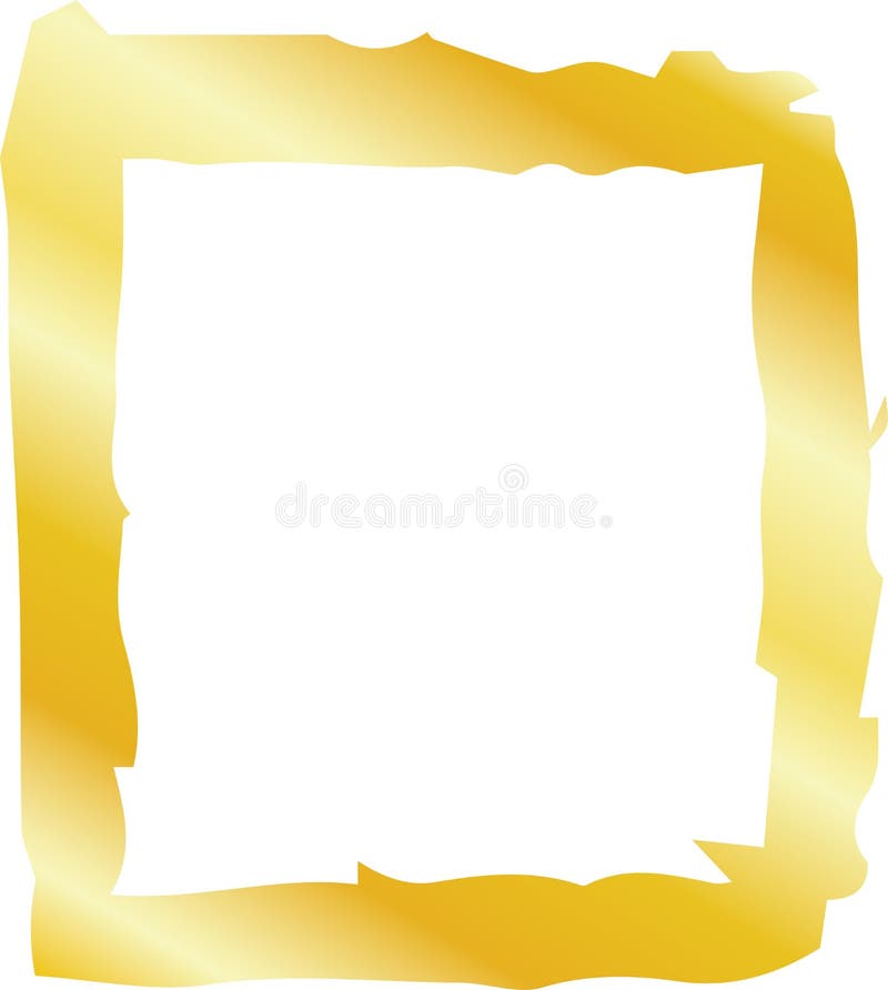 Gold Rectangle Drawn with Rough Lines Stock Illustration - Illustration ...