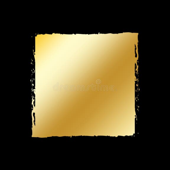 Gold Rectangle Shape. Vector Metallic Texture. Black Background ...