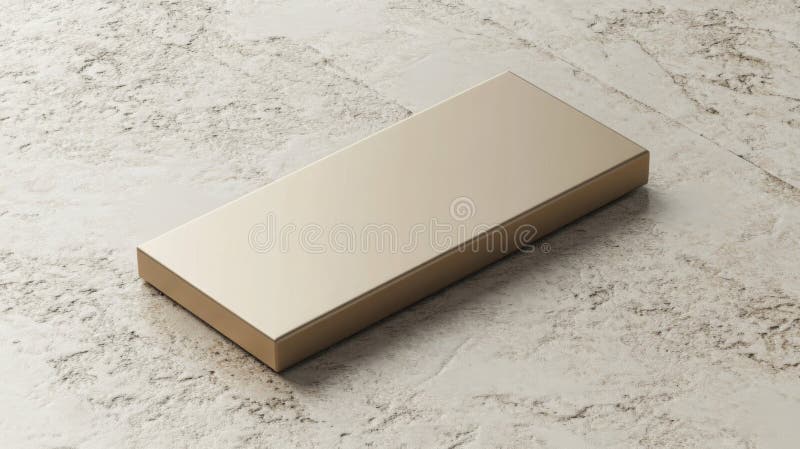 Gold Rectangular Block on Beige Textured Surface Stock Illustration ...