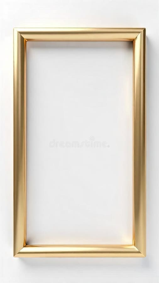 A Gold Rectangular Frame with a Blank White Background. Ideal for ...