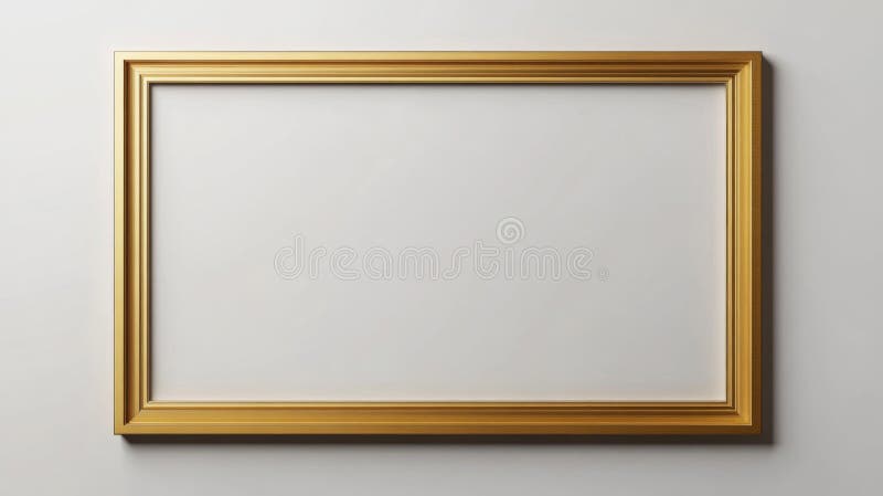 Gold Rectangular Frame on White Background Stock Illustration ...