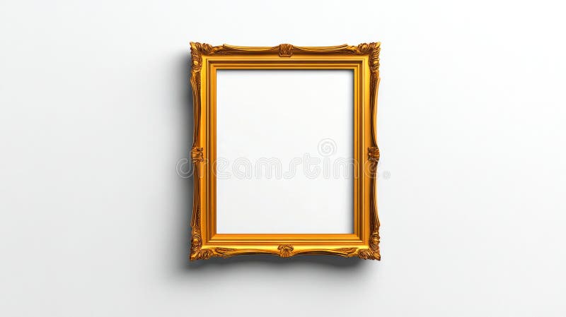 Gold Rectangular Minimalist Frame for Modern Design or Artwork Display ...