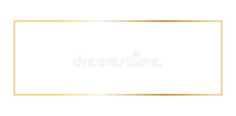 Gold Rectangular Thin Frame. Vector Outline Thin Aesthetic Border for ...
