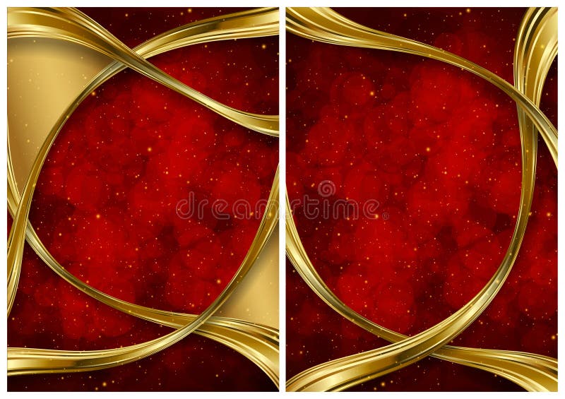 Gold and Red Abstract Backgrounds Stock Illustration - Illustration of ...