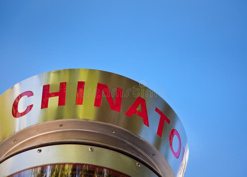 Gold and Red Chinatown Sign Stock Photo - Image of golden, chinese ...