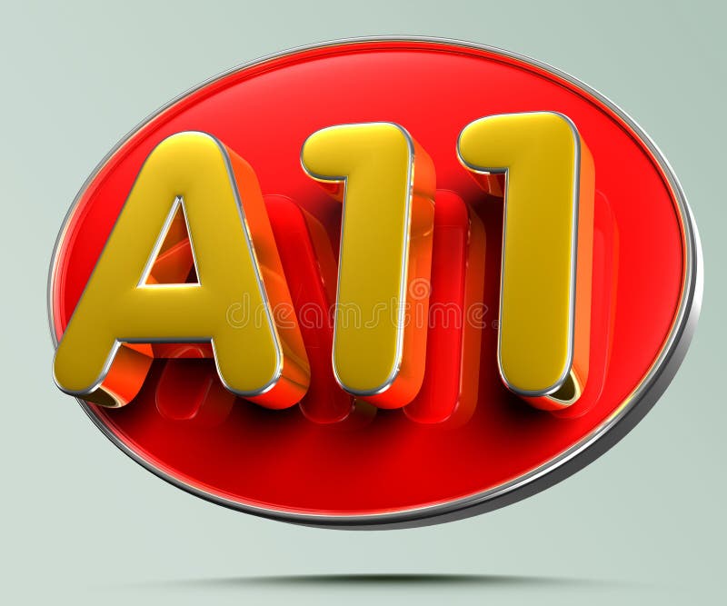 A11 gold on red circle 3D. stock illustration. Illustration of modern ...