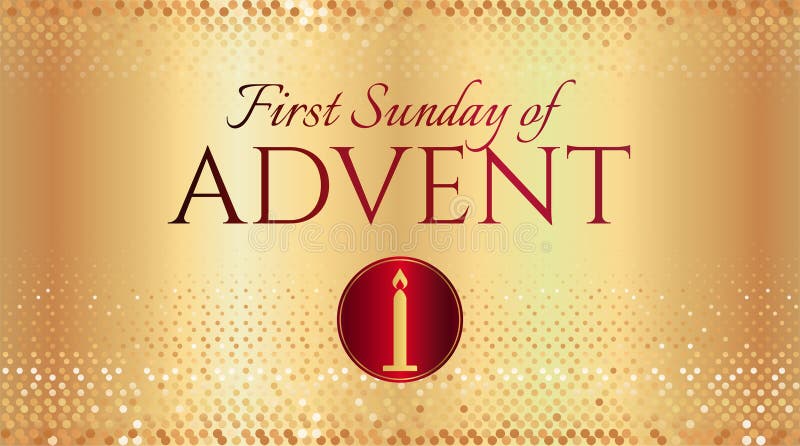 Gold and Red First Sunday of Advent Background Illustration Design ...