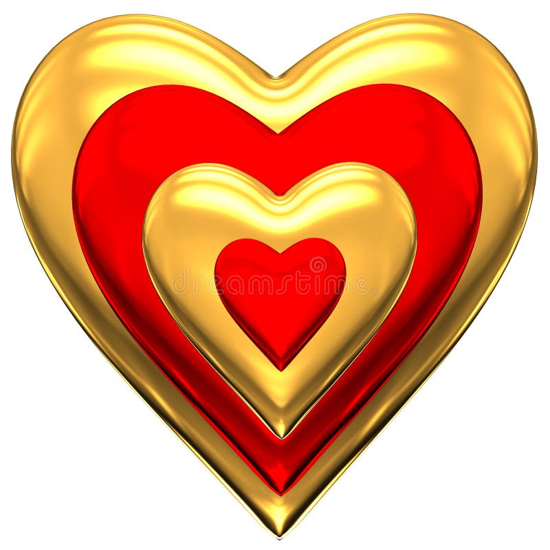 Gold and red heart stock illustration. Illustration of glazed - 25236753