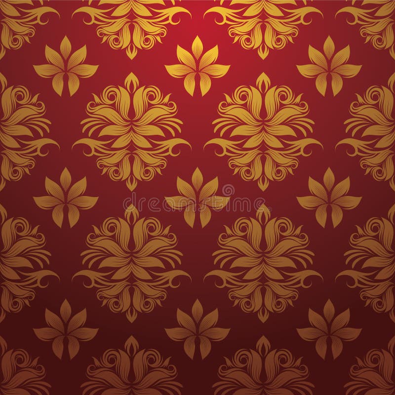 Gold red pattern vector stock vector. Illustration of retro - 30290786