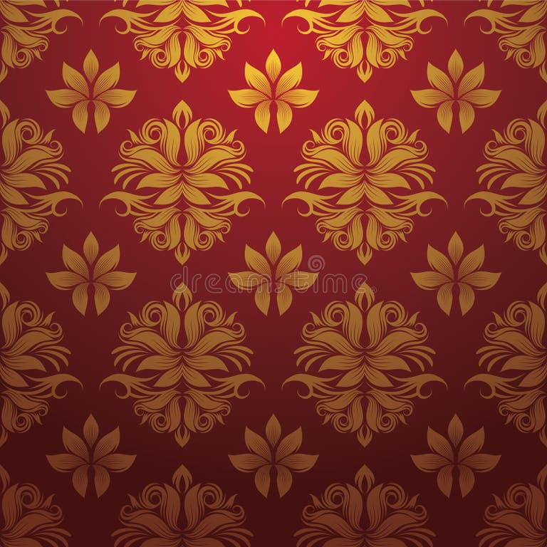Gold red pattern vector stock vector. Illustration of retro - 30290786
