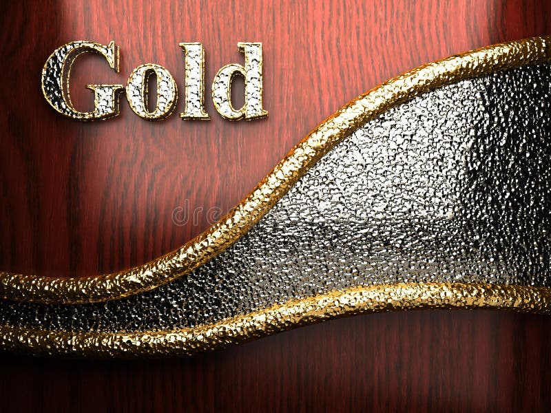 Gold on red wood stock illustration. Illustration of metal - 23409837
