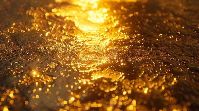 Gold Reflections on a Shiny Surface Stock Image - Image of reflect ...