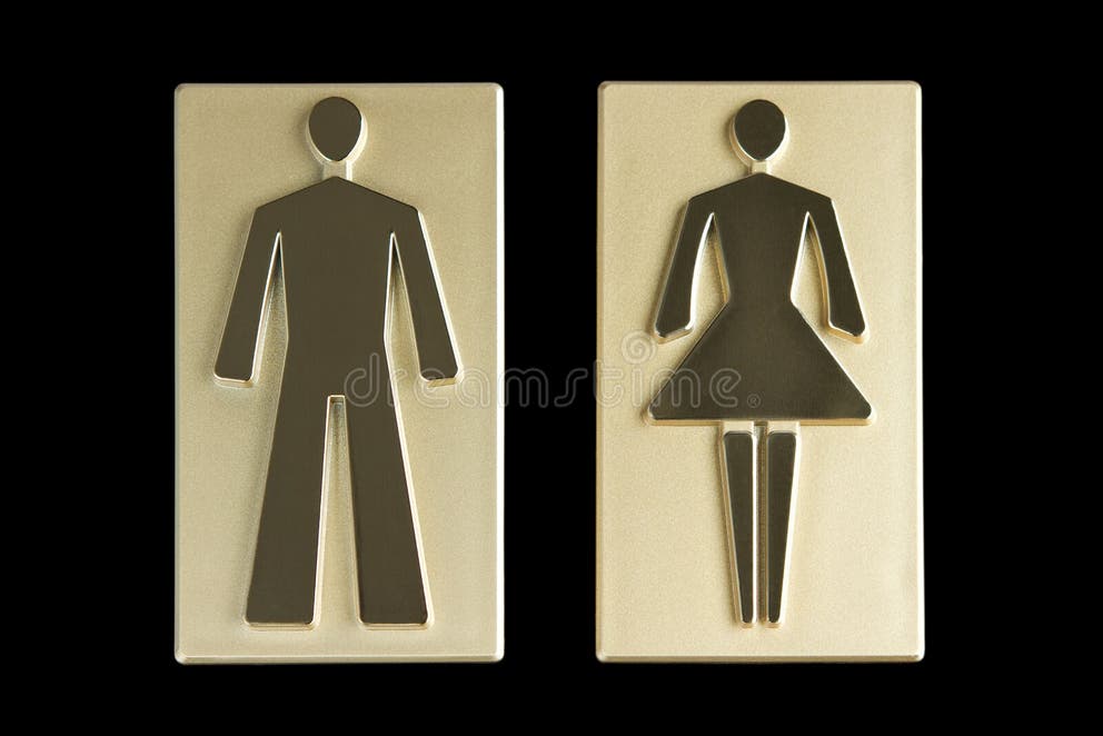 Gold restroom signs stock photo. Image of information - 20233070